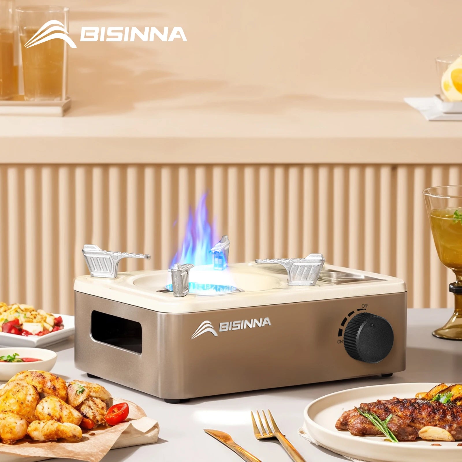 BISINNA Outdoor Camping Gas Stove 2300W High Firepower Portable Casset ...